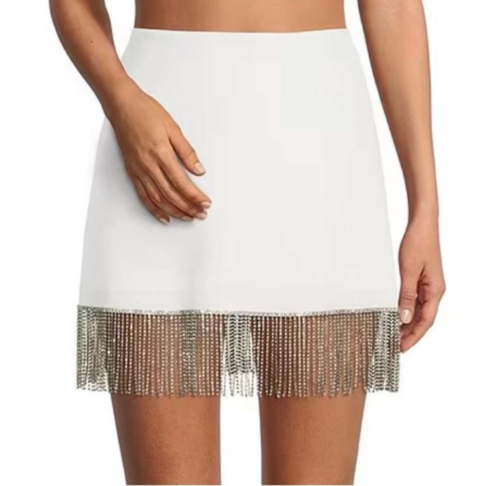 Gianni Bini Dixie Rhinestone Fringe Skirt - Gem